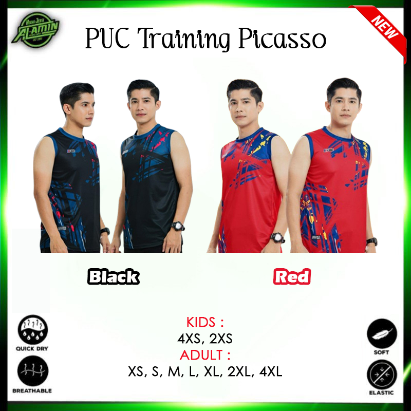 PUC Training Picasso | Black & Red | Tambah RM8 Cop Nama & Nmbor ...