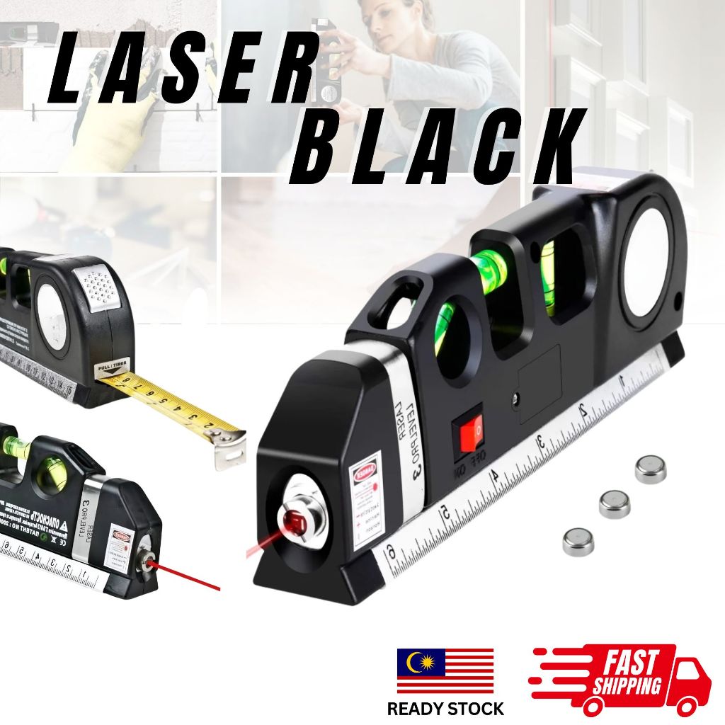 4IN1 Laser Level 8Ft 2.5m Multifunction Horizontal Vertical Cross ...