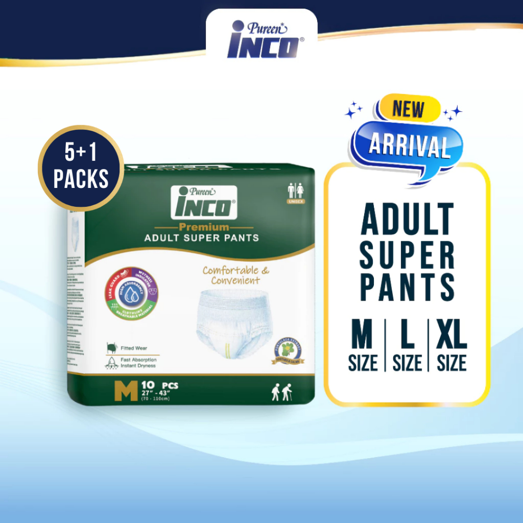 [Bundle Deals] Pureen INCO Premium Adult Super Pants Pull-up (5 + 1 ...