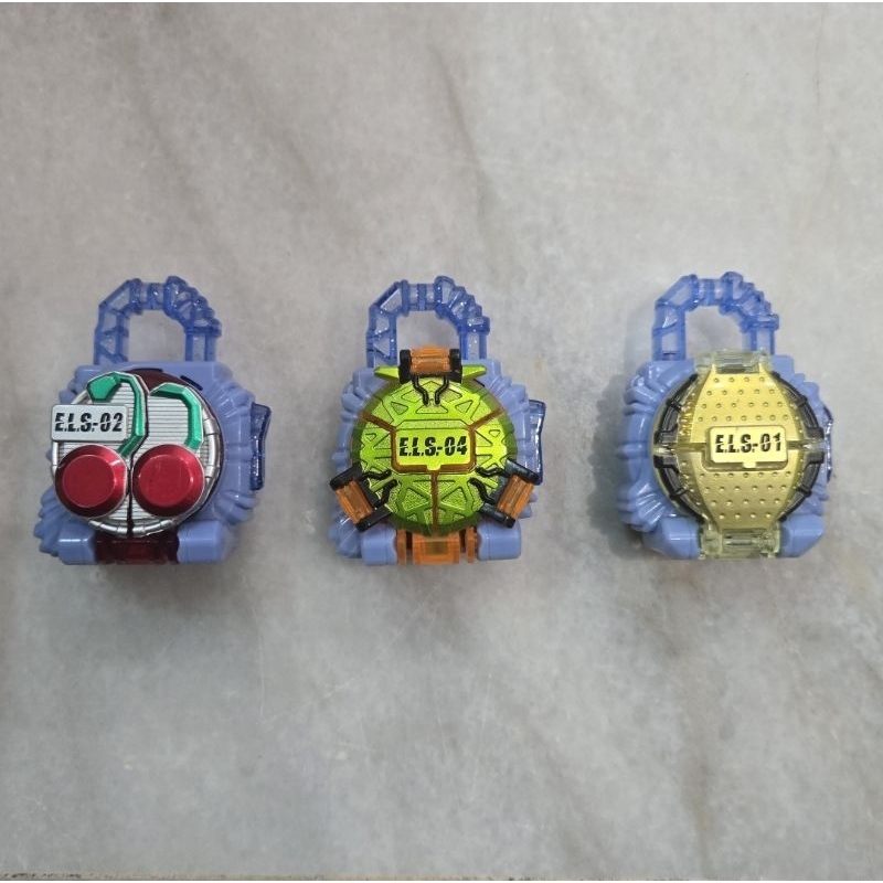 USED SG SET 3x Energy Lockseed Lock Seed Cherry Melon Lemon Kamen Rider ...