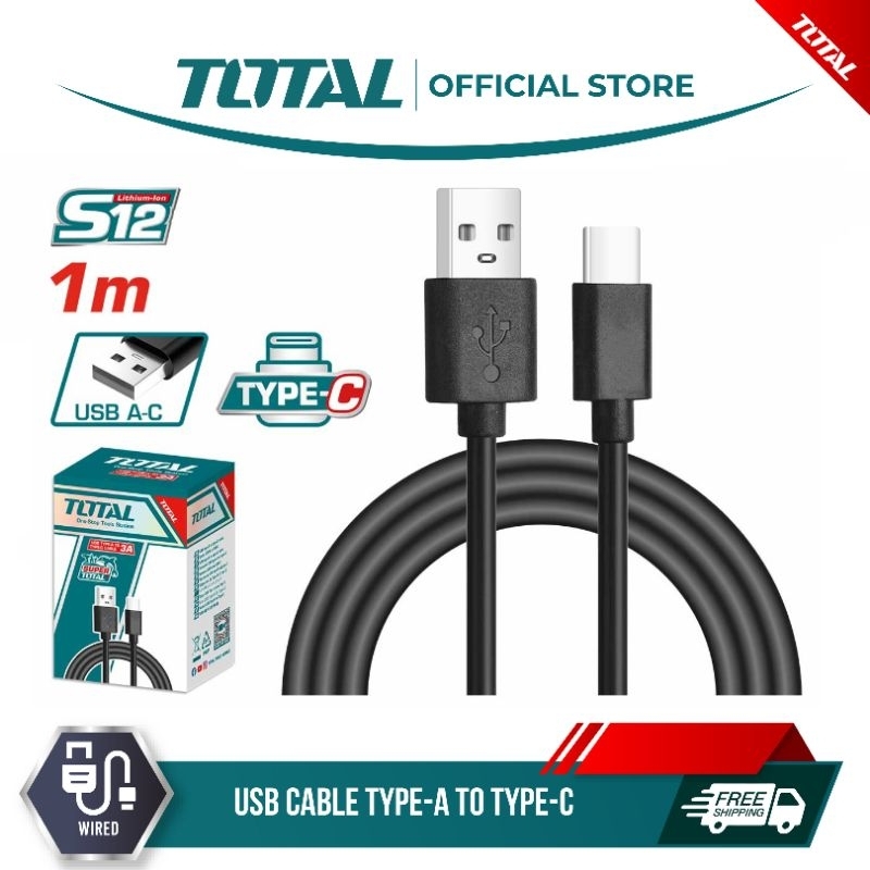 Total S12 USB Cable Type-A to Type-C - TIUCC01 | Shopee Malaysia