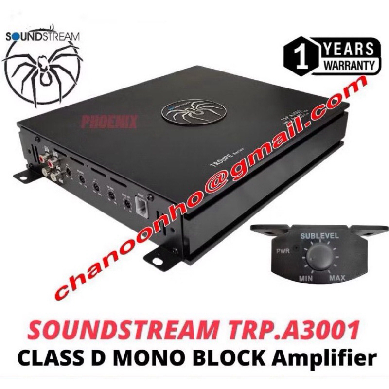 SOUNDSTREAM Monoblock Class-D Troupe Series Amplifier TRP.A3001 Car ...