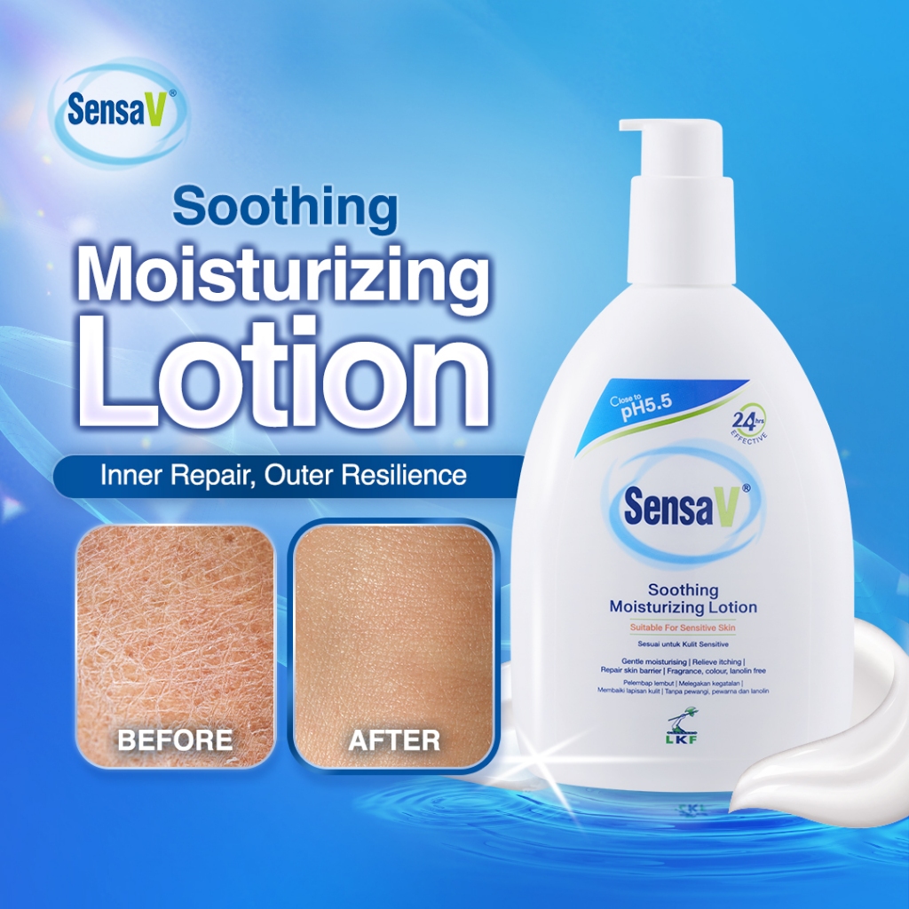 SensaV Soothing Moisturizing Lotion | 24Hr Hydration • Gentle • pH 5.5 ...