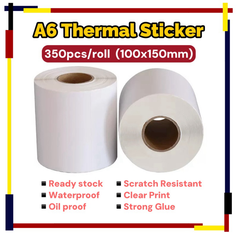 350 pcs Thermal Sticker A6 Paper Roll Fold Stack Airway Bill Sticker ...