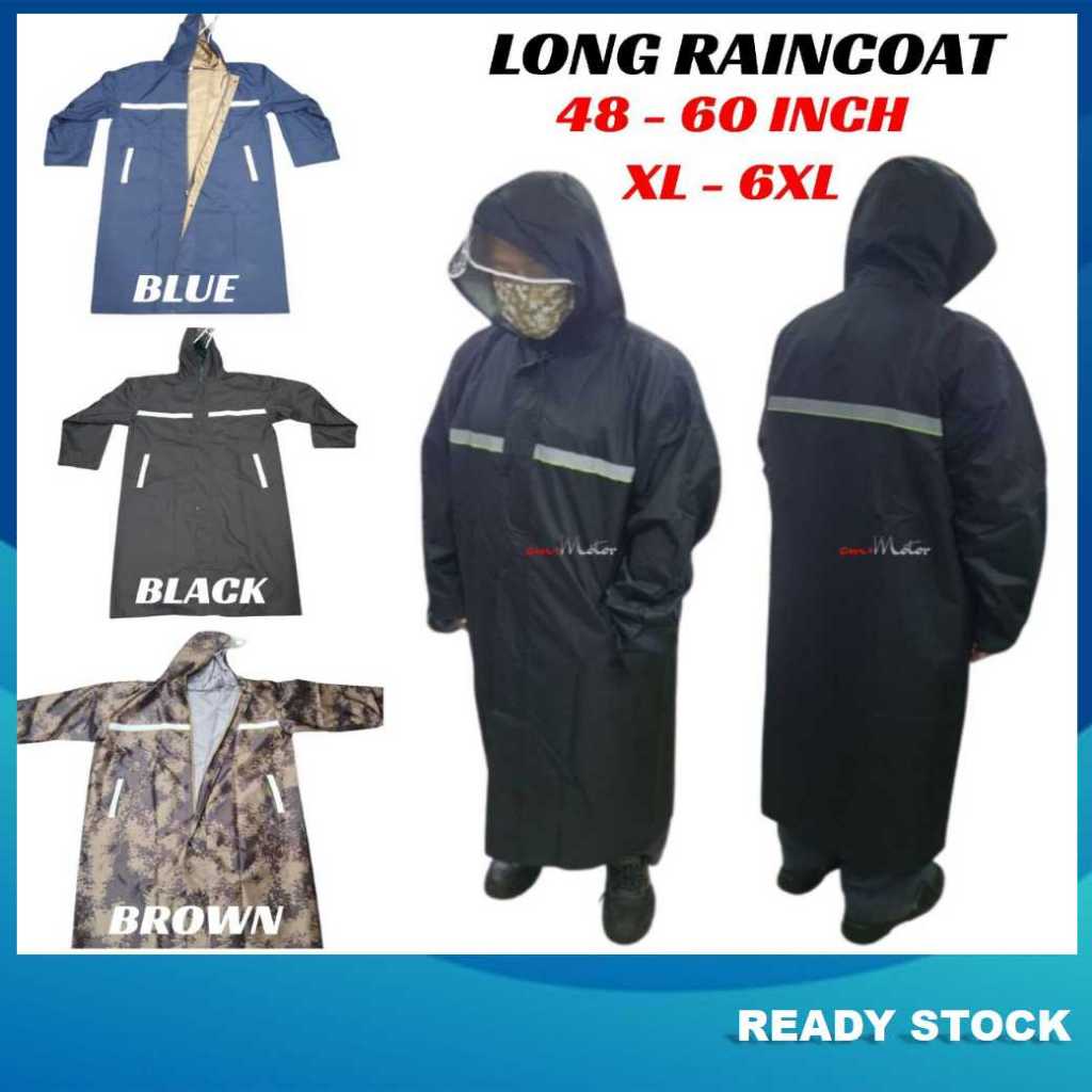 Double Layer LONG RAINCOAT 2 Layers BAJU HUJAN PANJANG Tebal (54-60 ...