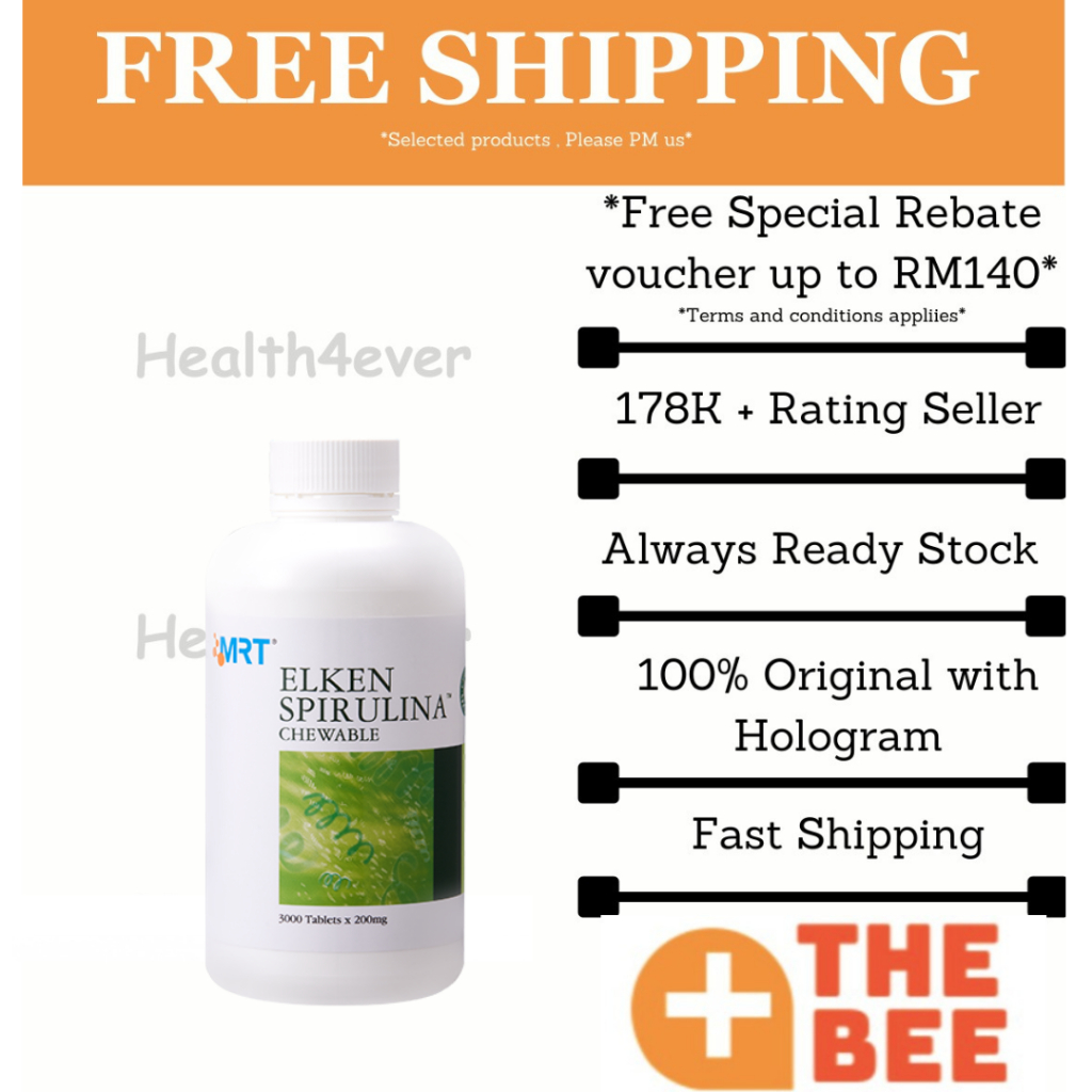 NEW Elken Spirulina Chewable 3000 Tablets - Ready Stock! | Shopee Malaysia