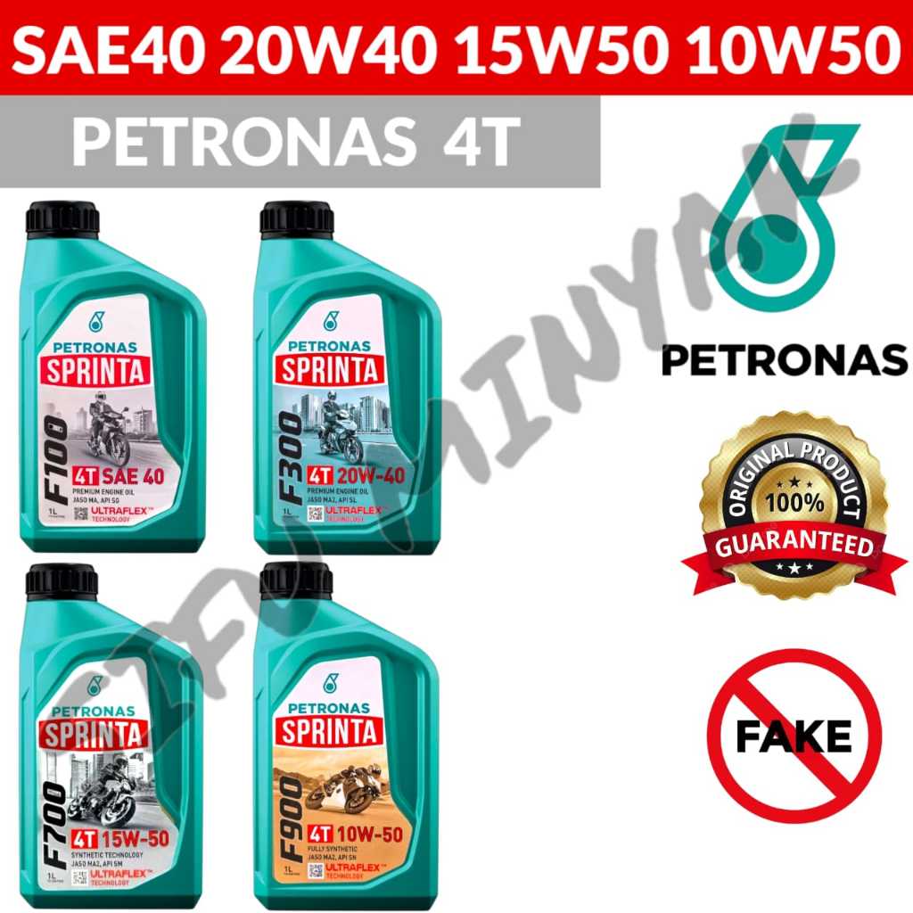 100% ORIGINAL PETRONAS SPRINTA 4T F700 15W50 F100 SAE40 F300 20W40 F900 ...