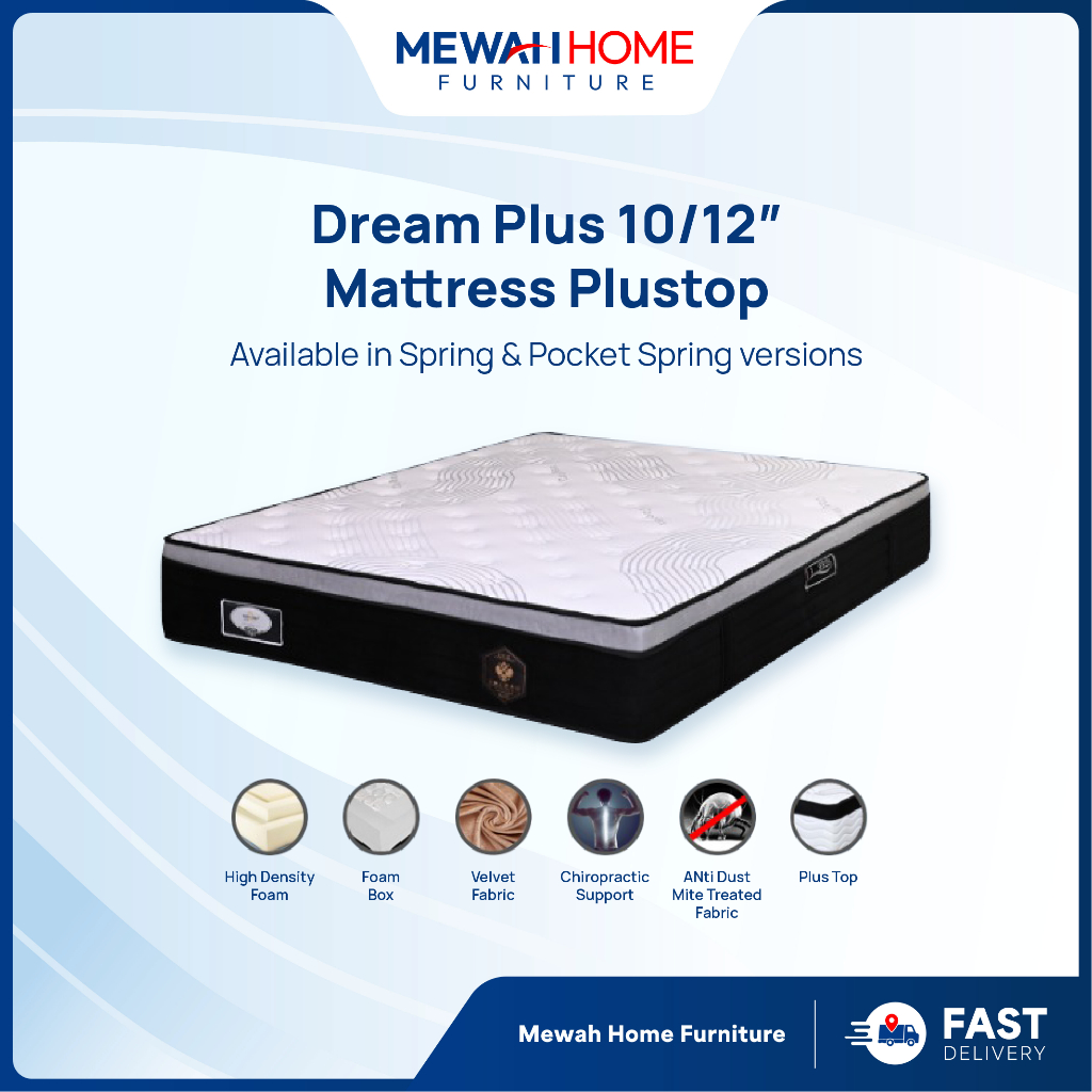 Mewah Home_SOFRIN_Dream Plus 10" / 12" Spring / Pocket Spring Queen ...