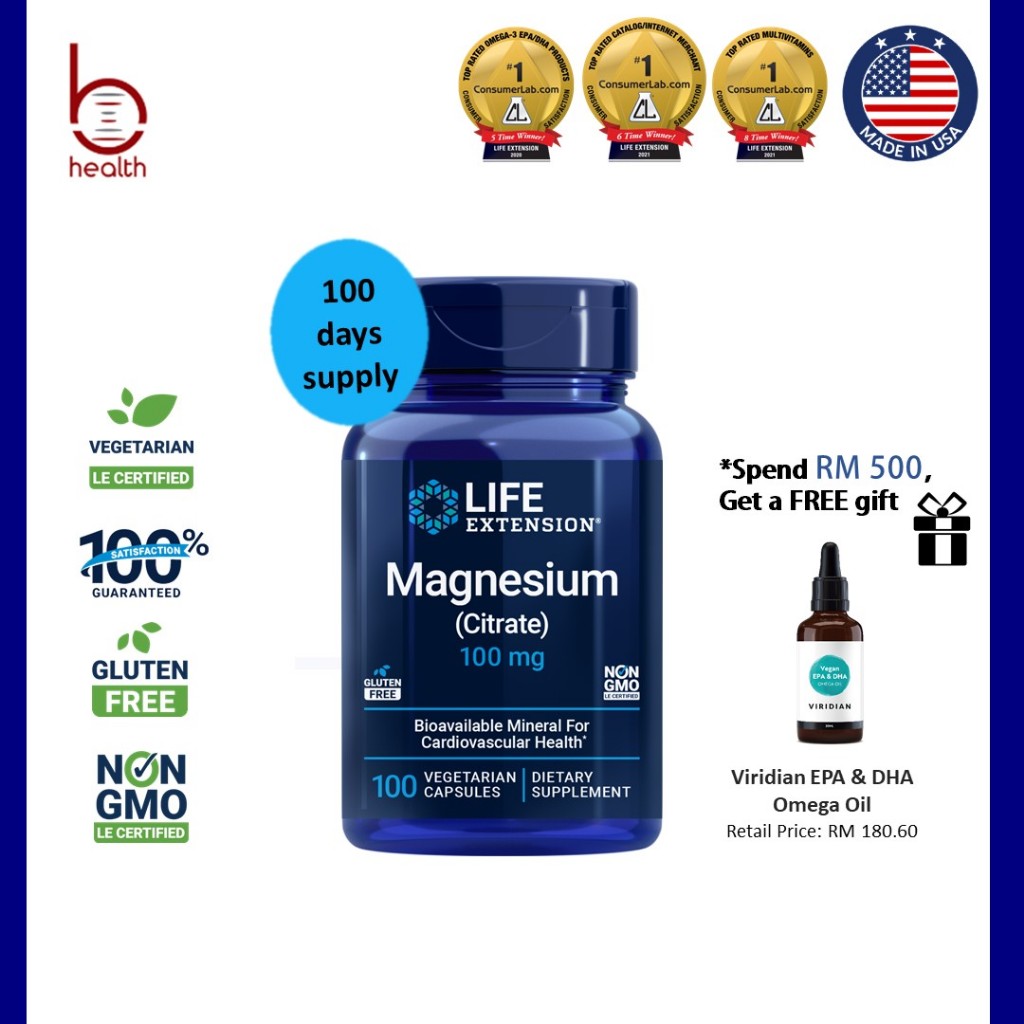 [Life Extension] Magnesium (Citrate), 100 mg, EXP: 12/26, 100 ...