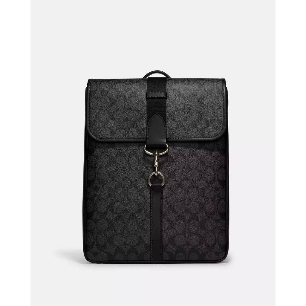 Coach Blaine Backpack In Signature Canvas Gunmetal Charcoal | Shopee ...