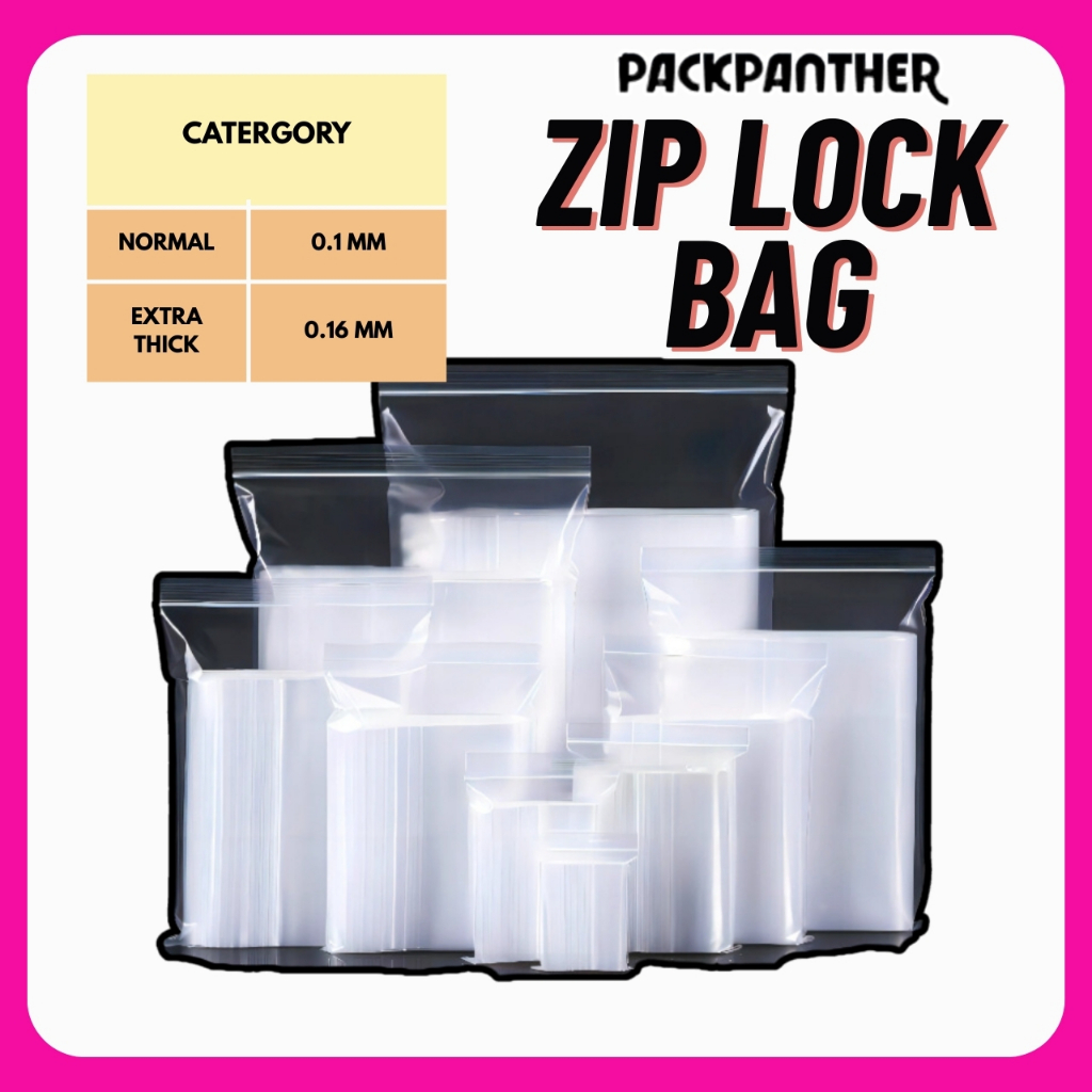 PACKPANTHER Zip Lock Plastic Bag ZipLock Bag Plastic Packaging Plastik ...
