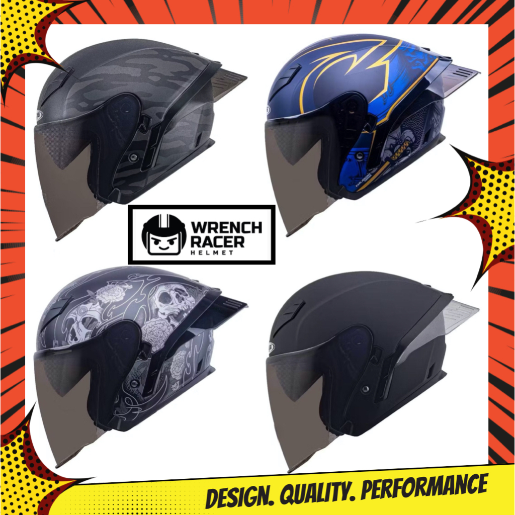 Helmet ZEUS ZS-631 Open Face Helmet (With Double Visor And Spoiler ...