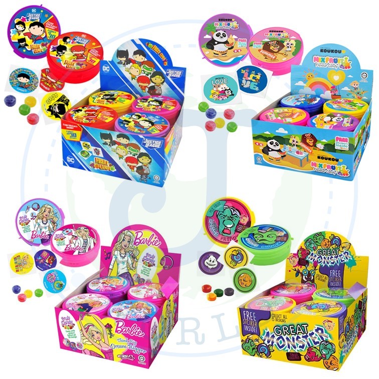 [1TIN] YLF TIN CANDY ASSORTED FLAVOR 20G (BARBIE/MONSTER/LEAGUE/KOUKOU ...