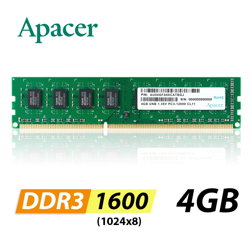Apacer DDR3 1600MHz Long-Dimm PC Desktop RAM (4GB) | Shopee Malaysia