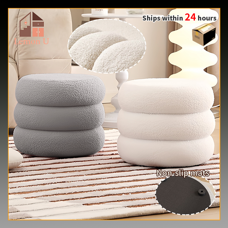 Stool Chair Bedroom Makeup Stool Lamb Fleece Household Simple Dressing ...