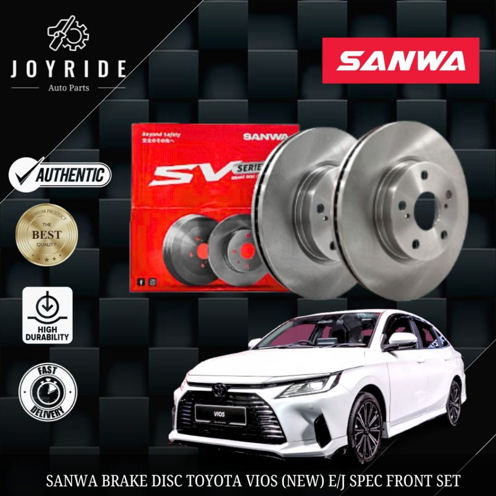 SANWA NEW TOYOTA VIOS E/J (2023 - 25) FRONT (DEPAN) DISC BRAKE ROTOR ...