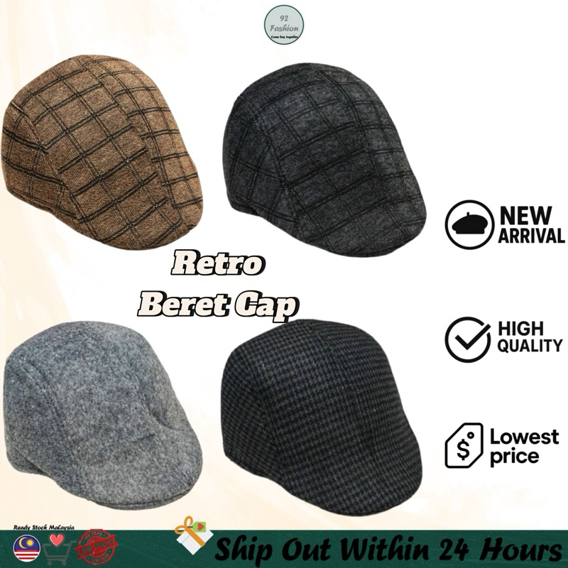 2025 Beret Newsboy Cap Men Golf Driving Flat Hat Warm Travel Outdoors ...