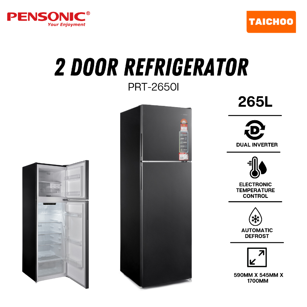 Pensonic 2 Door Top Freezer Refrigerator 265L with Dual Inverter PRT ...