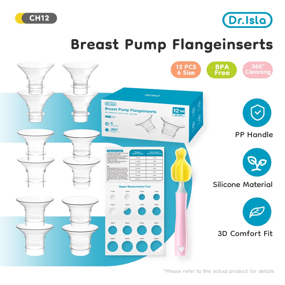 Dr.lsla Breast pump Insert Flangeinserts 12 Pcs 6 Size Silicone ...