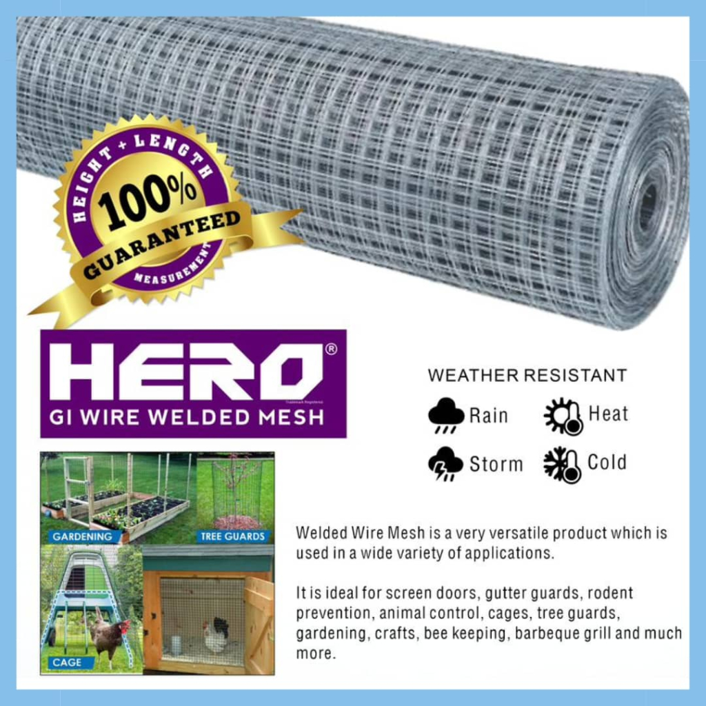 (45 Feet) Galvanized BRC Welded Iron Wire Mesh Net Netting /Dawai Jaring (3' x 45') | Shopee ...