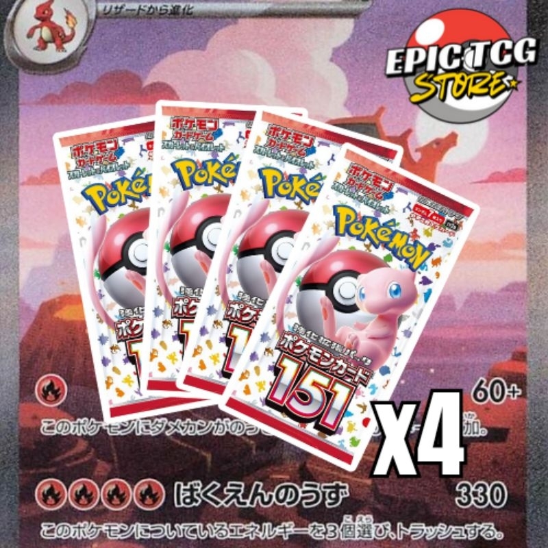 (LIVE RIP)x4 Packs 151 Japanese Pokemon Scarlet & Violet Booster Pack ...