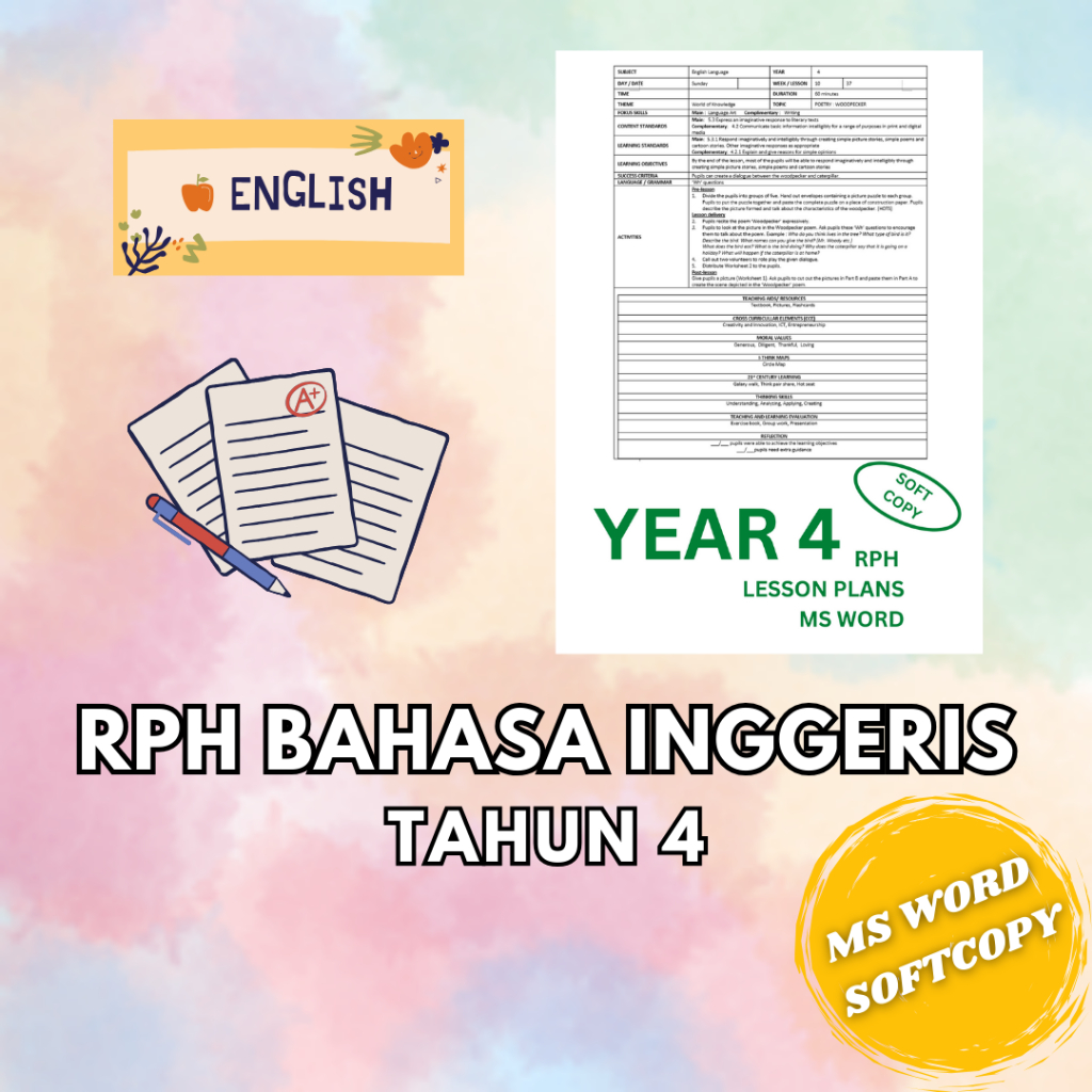 RPH / Lesson Plan Bahasa Inggeris Tahun 4 2025/2026 Lengkap Untuk ...