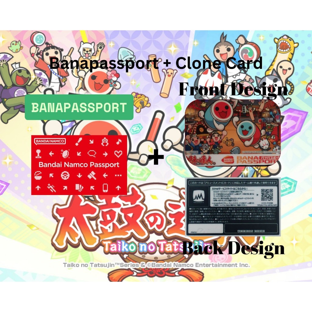 Taiko no tatsujin Banapassport Blank Card(Can Play On:Wmmt/Maimai/Taiko ...
