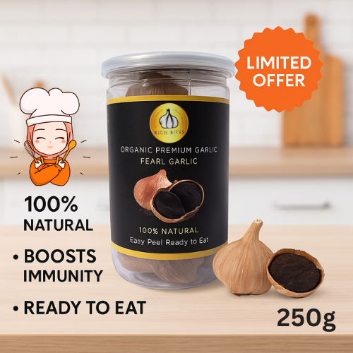 RICH BITES Premium Halal Bawang Hitam Tunggal/ Black Garlic 250g ...