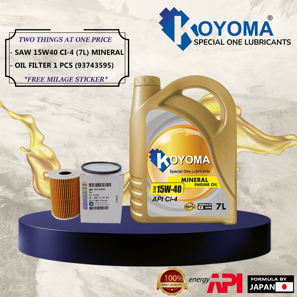 CHEVROLET CAPTIVA (DIESEL model) OIL FILTER + KOYOMA 15W40 CI-4 7LITER ...