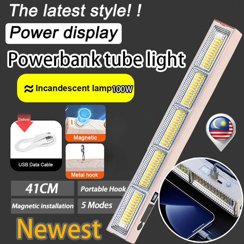 100W Powerbank Tube Light Super bright Rechargeable light 60W 80W ...