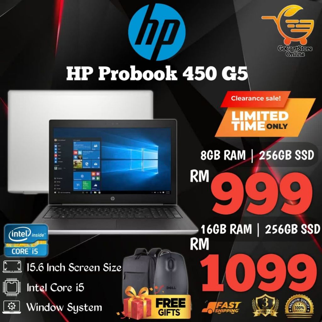 Hp Probook 450 G5 INTEL CORE I5 / 8TH GEN / 8gb ram / 256gb ssd | Shopee Malaysia