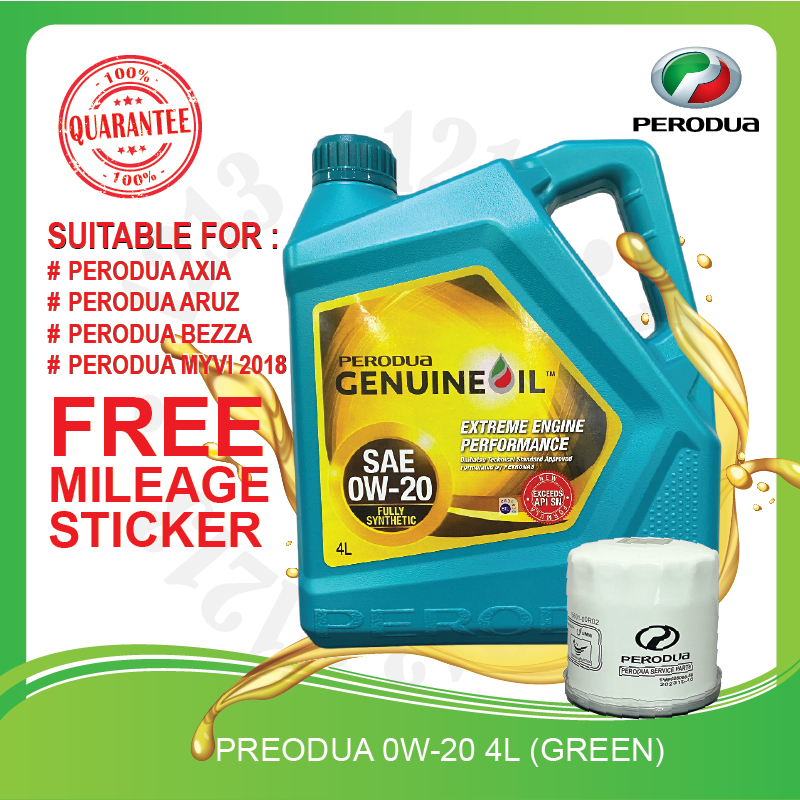 ORI PERODUA FULLY 0W20 4L BEZZA MYVI ALZA ARUZ ATIVA 0W-20 ENGINE OIL ...