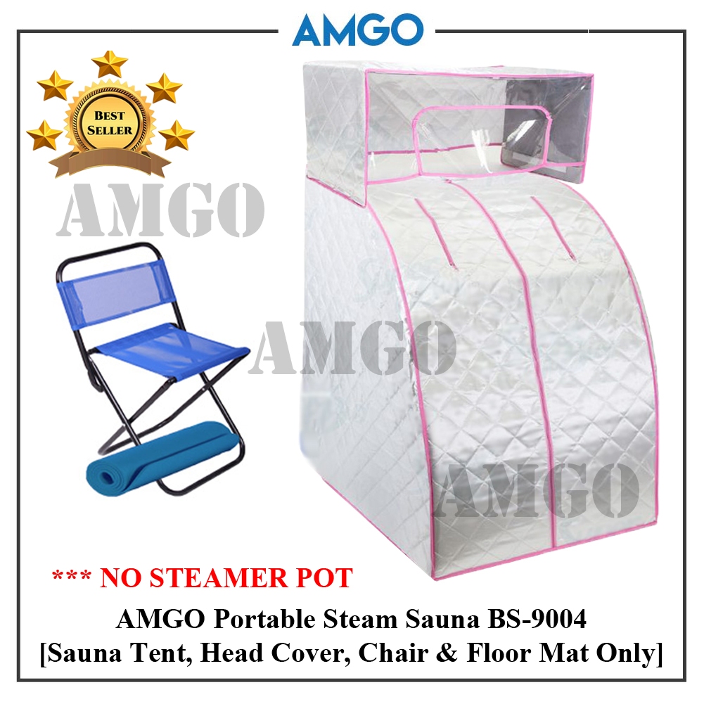 AMGO Portable Steam Sauna 9004 With Head Cover + Chair + Floor Mat With ...