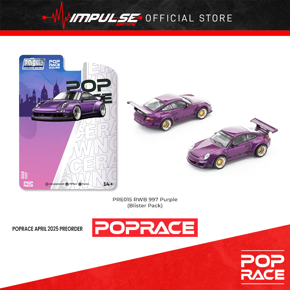 [PREORDER] PopRace 1/64 Diecast PRE015: RWB 997 Purple (Blister Pack ...