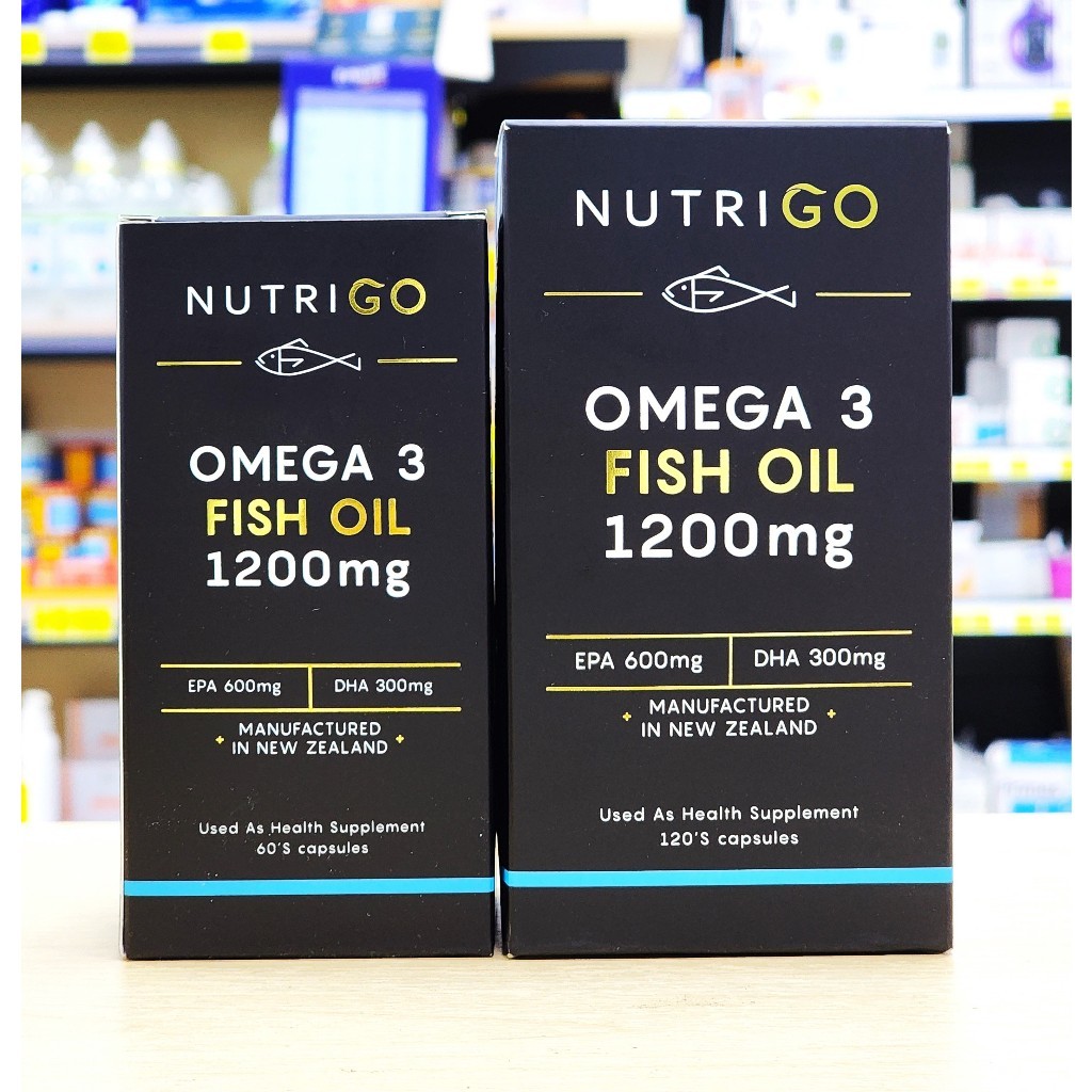Nutrigo Omega 3 Fish Oil 1200mg Capsules 60s 120s DHA 300mg EPA 600mg ...