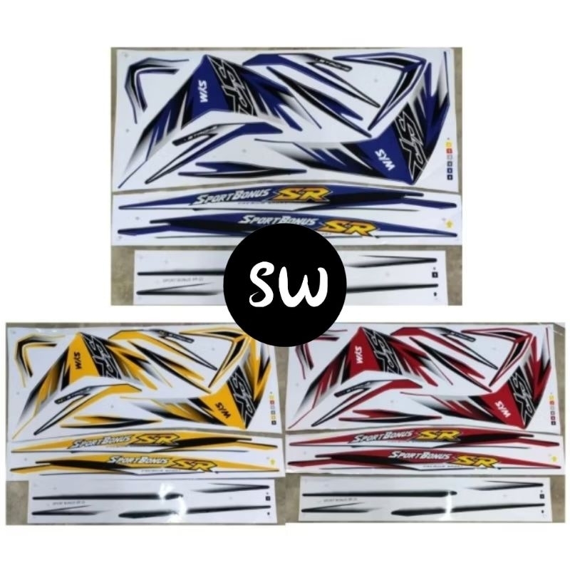 Sym sport bonus sr stripe body motor pelekat stiker sticker stiker ...