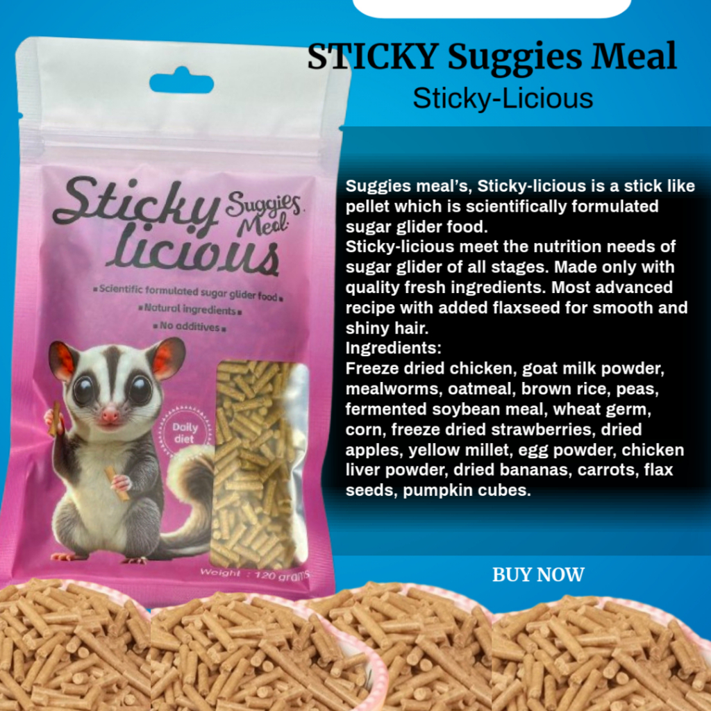Suggies meal (Sticky-licious) Sugar glider food makanan sugar glider ...