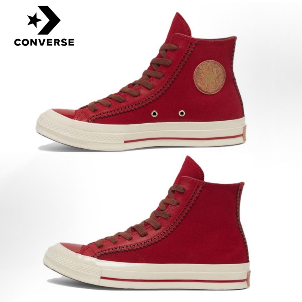 Converse Chuck Taylor All Star 70s retro red leather patchwork high top ...