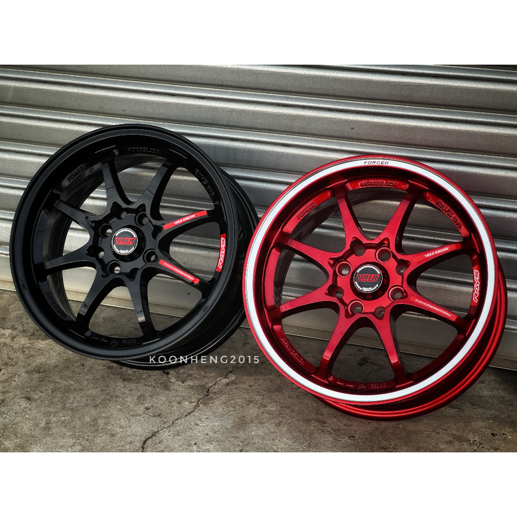 New Car Sport Rim COPY AOW RAYS CE28 Wheels 15x6.5J 8x100/114.3 ET40 CANDY RED / GLOSS BLACK ...