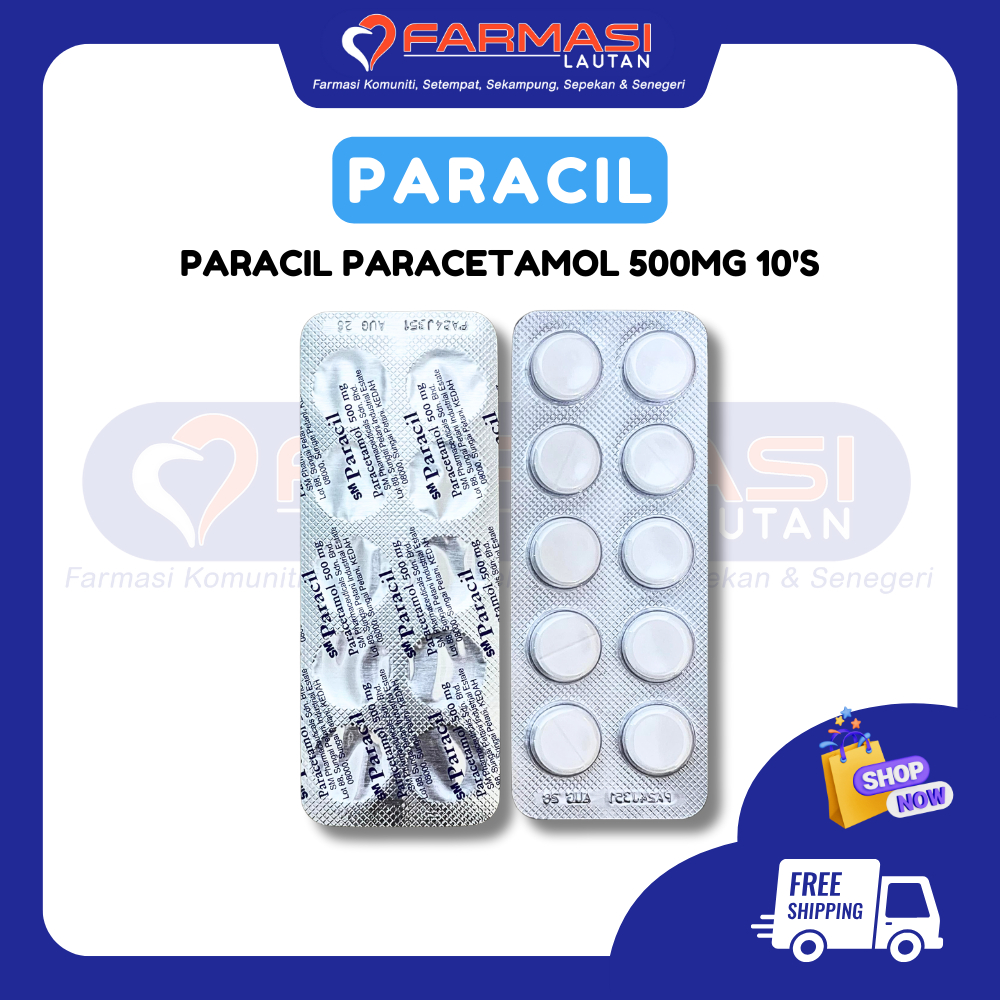 PARACIL Paracetamol 500mg 10's (Fever/Demam/Headache) | Shopee Malaysia