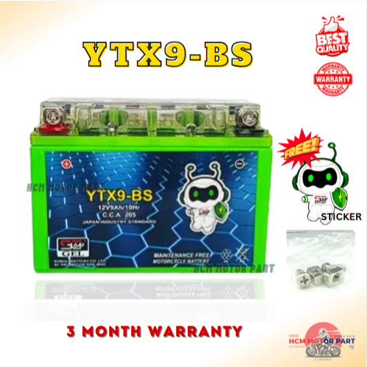 SC64 YTX9-BS MOTORCYCLE GEL BATTERY BATERI FOR VTS200 ELEGAN PULSAR SKYLINE VERSYS BATERI YTX9 ...