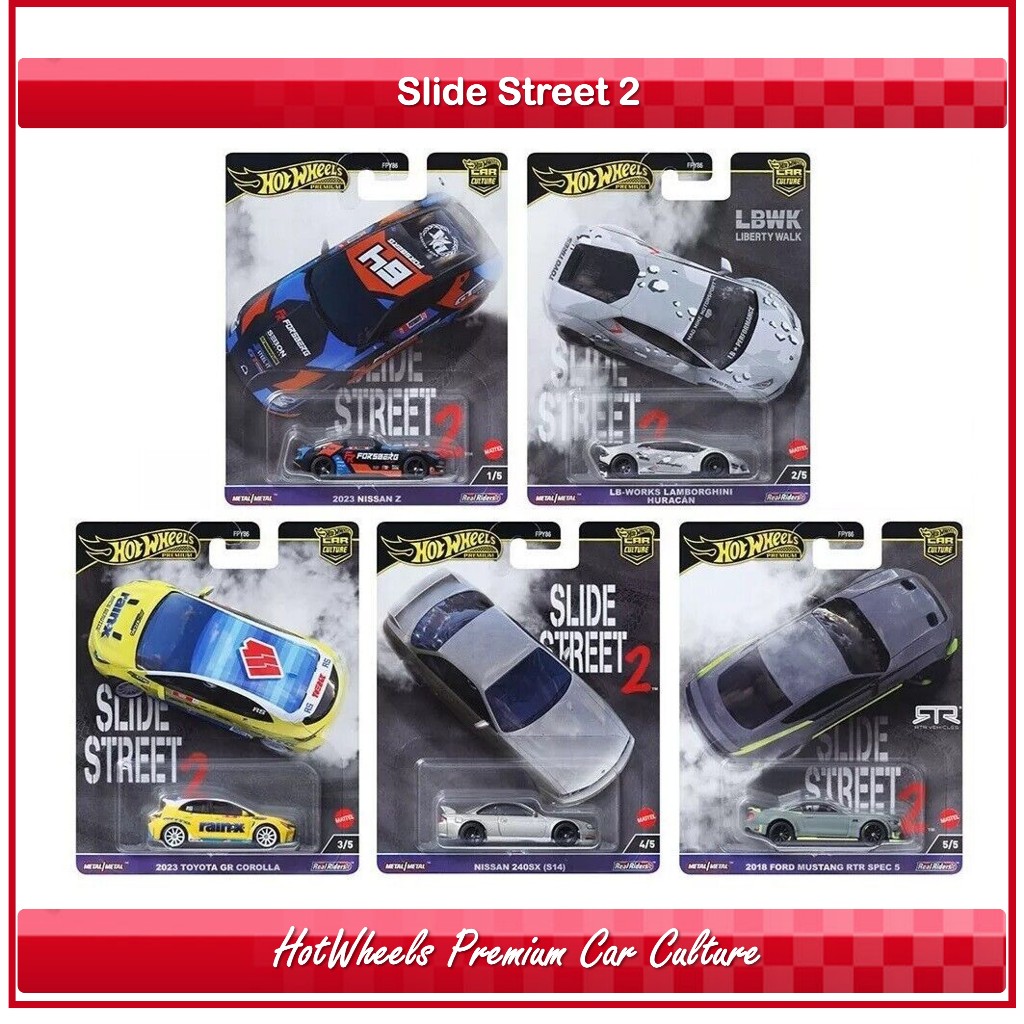 Hot Wheels Premium Slide Street 2 Car Culture FPY86 Diecast Model Car ...