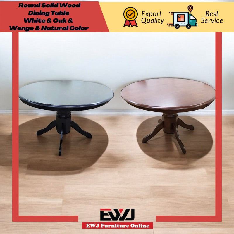 EWJ 2.5ft / 3x5ft / 4ft /4.5ft Round Dining Table Cappuccino / Meja ...
