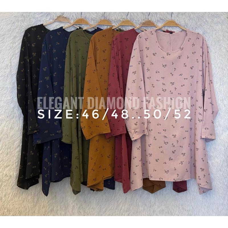 AISHA BLOUSE CORAK LABUH MUSLIMAH PLUSSIZE | Shopee Malaysia