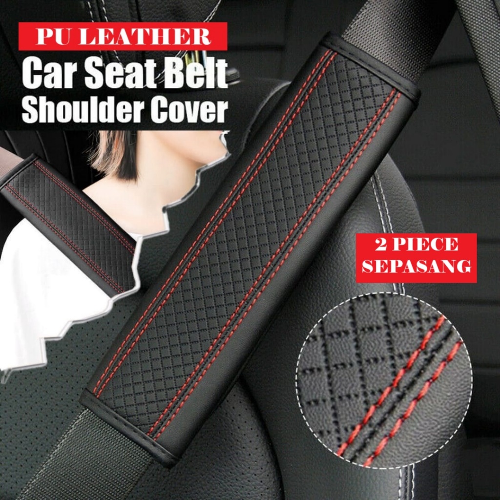 Car Seat Belt Cover Safety Belt Shoulder Pad Protector Leather Cushion ...