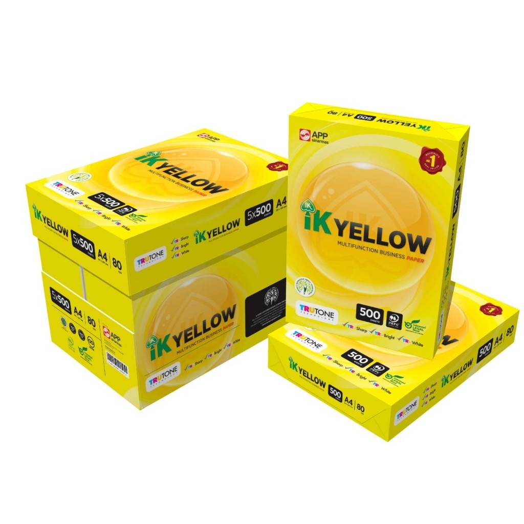 IK Yellow Copier Paper A4 (10 x 80gsm x 450's) | Shopee Malaysia