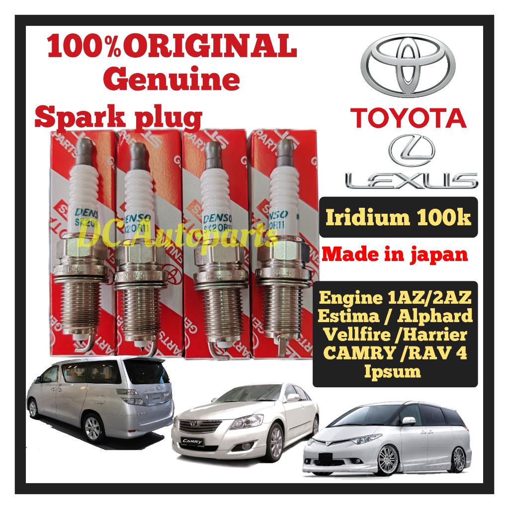 100% ORIGINAL IRIDIUM PLUG TOYOTA ESTIMA ACR50 GSR50 ALPHARD VELLFIRE ...