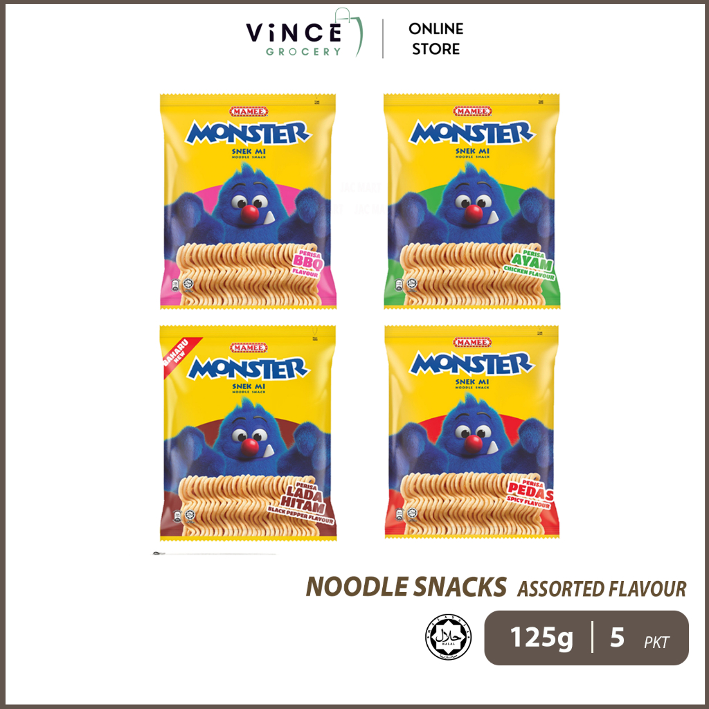 MAMEE MONSTER Noodle Snacks (BBQ / Chicken / Black Pepper / Spicy ...