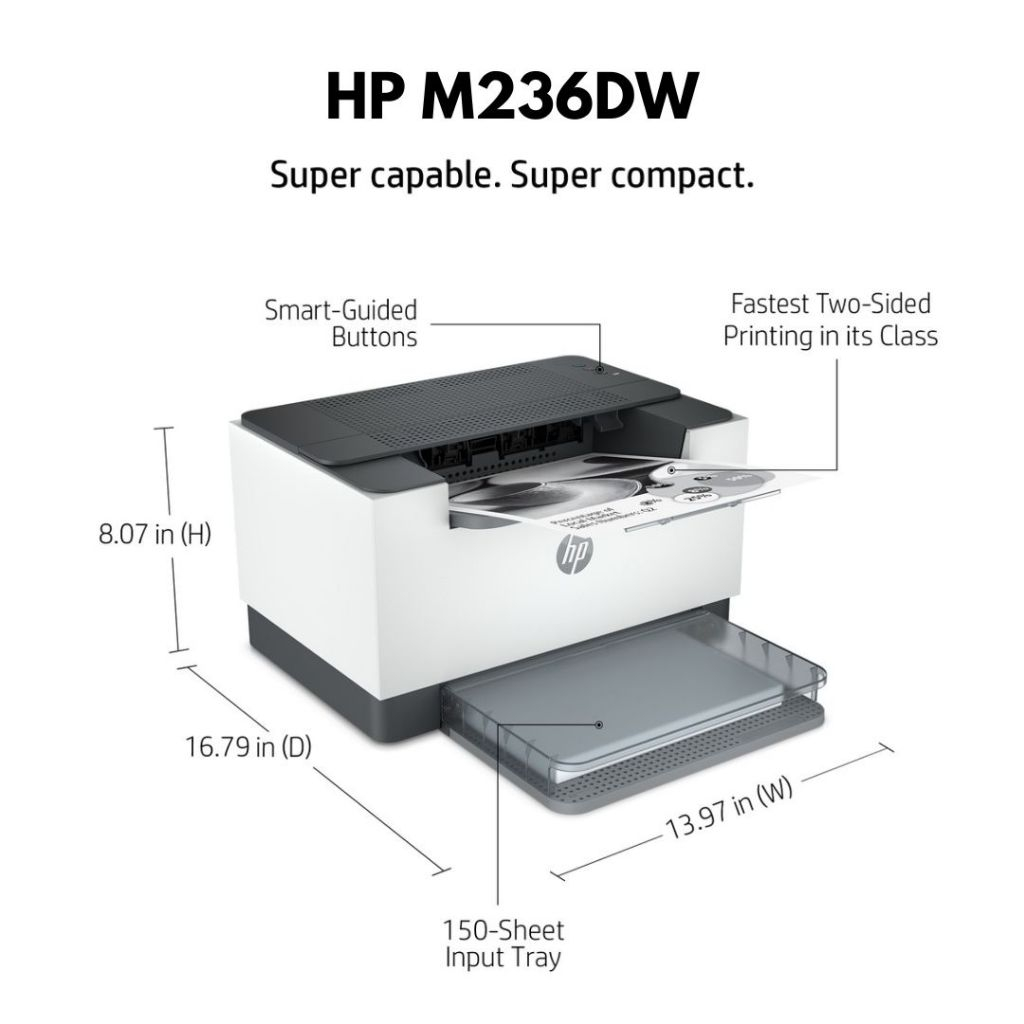 HP LASERJET MFP M236DW/M236SDW 4-IN-1 PRINTER (PRINT/SCAN/COPY/FAX ...