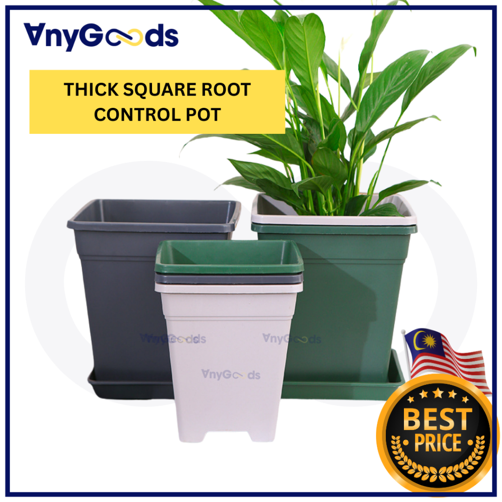 AnyGoods Thick Square Root Control Pot | Pasu Pengawal Akar Tanaman ...
